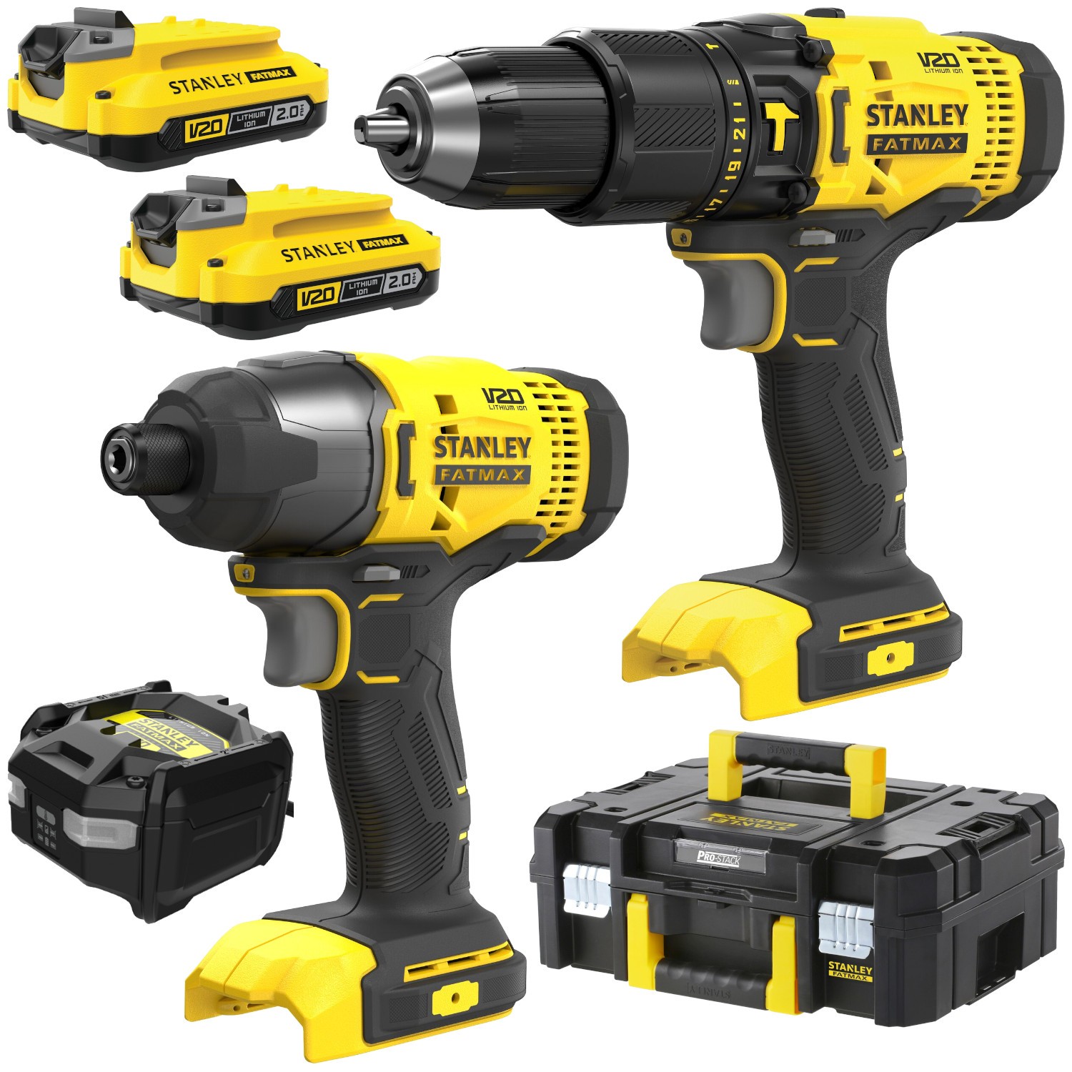 STANLEY SFMCK465D2T Zestaw combo 18V SFMCD711 + SFMCF800 + 2x 2,0Ah ...