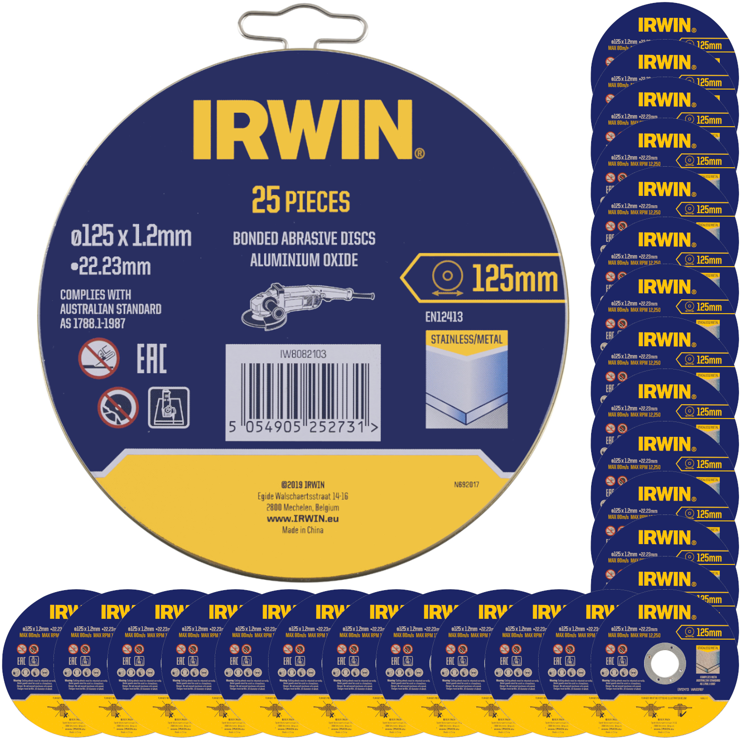 IRWIN IW8082103 Zestaw 25szt tarcz do metalu 125x1,2x22,2mm | Mensura ...